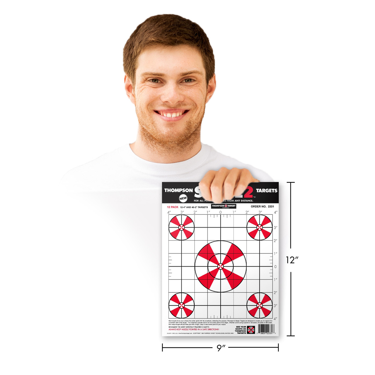 Scope 2 Sight In 9"x12" Paper Range Shooting Targets