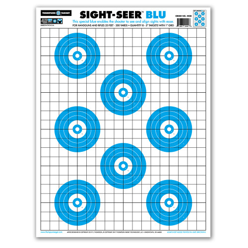 Sight Seer Blu Pistol & Rifle Paper Shooting Targets