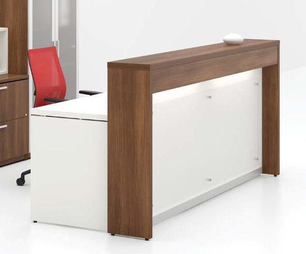 Morpheo 85" Reception Desk Shell with Transaction Countertop and ...