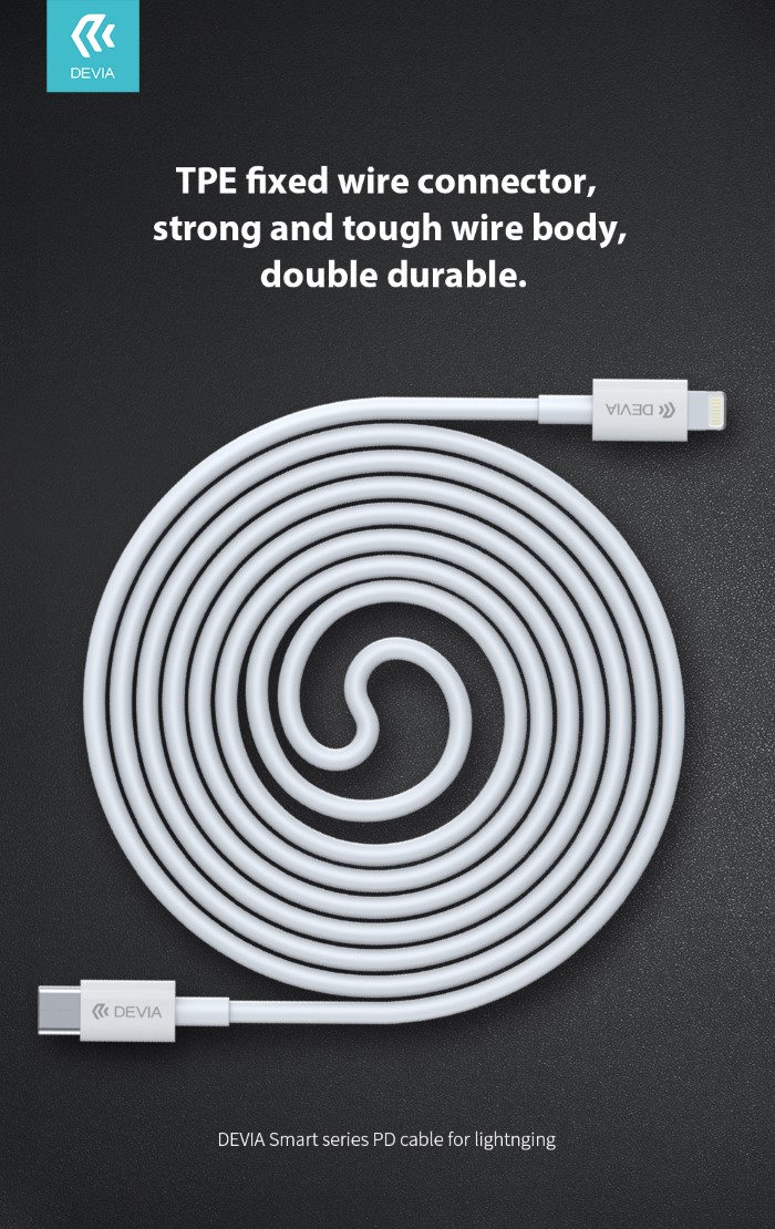 Smart PD Cable for Type-C to Lightning 20W | Devia