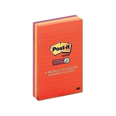 Post-It Super Sticky Lined Notes Marrakesh 101 x 152mm 3-Pack ...