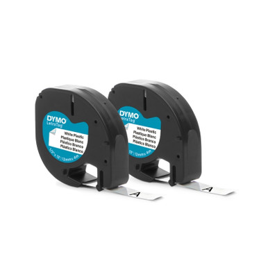 Dymo LetraTag Plastic Tape White Pack of 2 | CartridgesDirect
