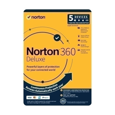 Norton 360 Deluxe 1U 5D 1 Year License | CartridgesDirect