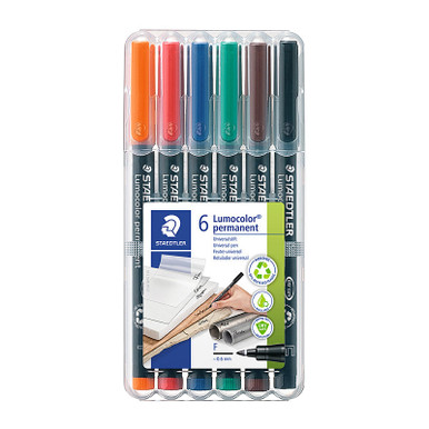 Staedtler Fine Tip Permanent Markers - Set of 6 | CartridgesDirect