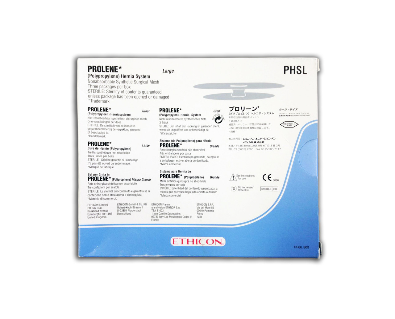 PHSE - Ethicon Prolene Extended Hernia System Each