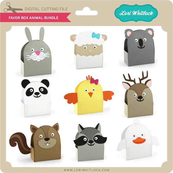 Favor Box Animal Bundle - Lori Whitlock's SVG Shop