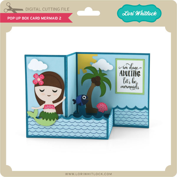 Pop Up Box Card Mermaid - Lori Whitlock's SVG Shop