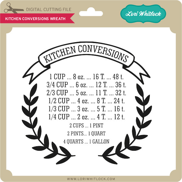 Kitchen Conversion Chart - Lori Whitlock's SVG Shop