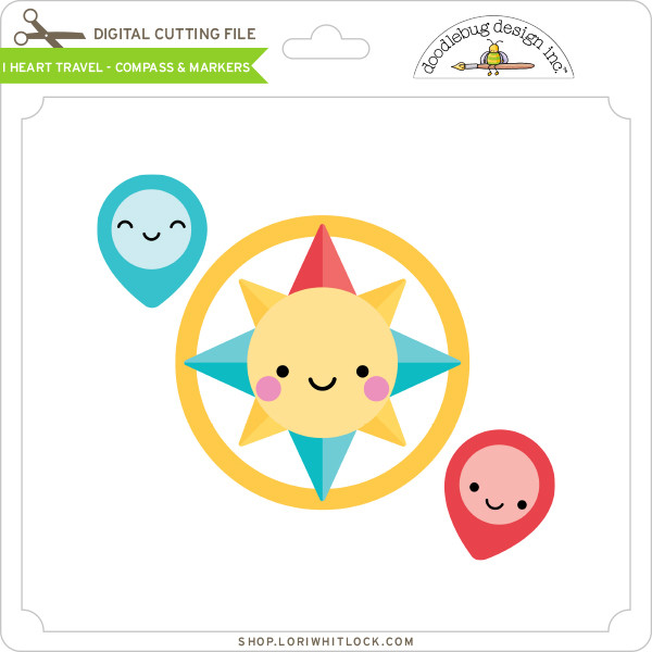 I Heart Travel - Compass & Markers - Lori Whitlock's SVG Shop