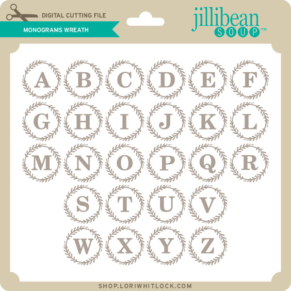 Monogram Wreaths Font - Lori Whitlock's SVG Shop