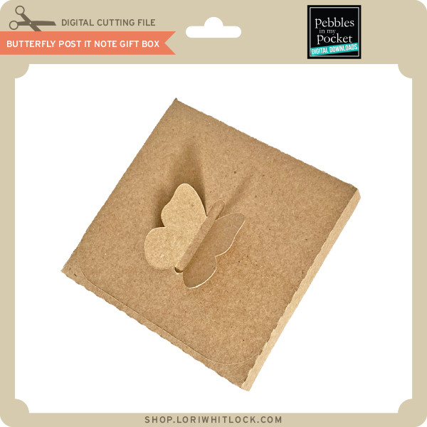 Butterfly Post It Note Gift Box - Lori Whitlock's SVG Shop