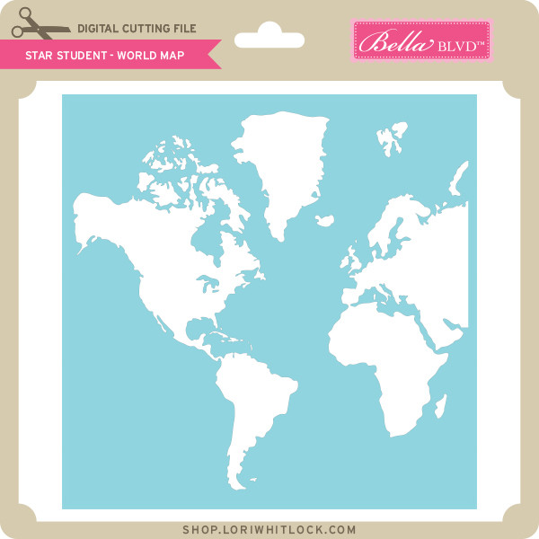 Star Student - World Map - Lori Whitlock's SVG Shop