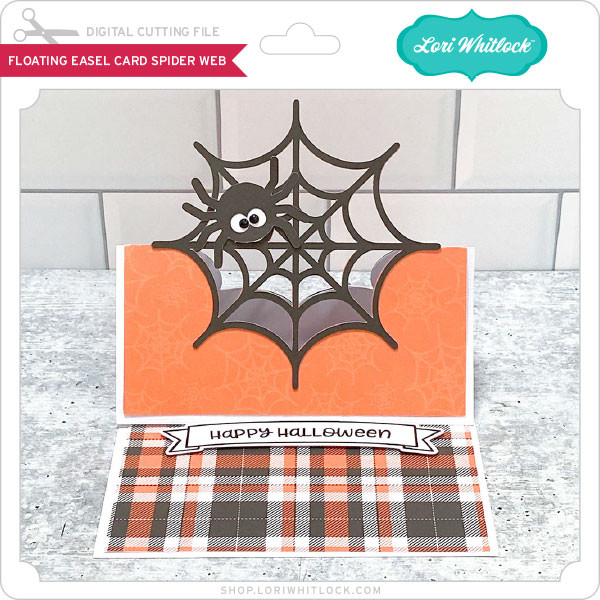 Floating Easel Card Spider Web - Lori Whitlock's SVG Shop