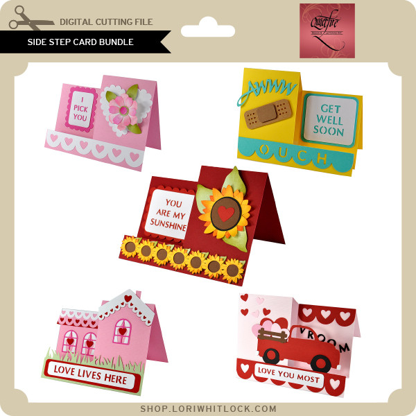 Side Step Card 3 Steps - Lori Whitlock's SVG Shop