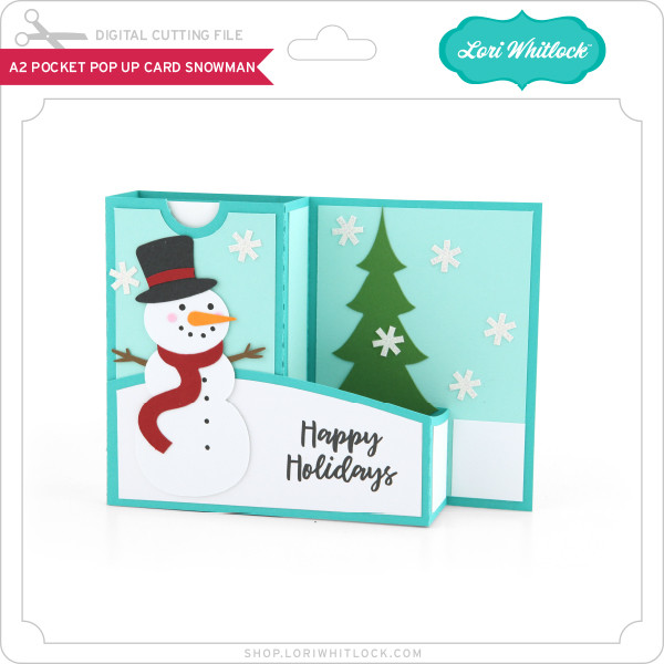 A2 Pop Up Box Card Snowman - Lori Whitlock's SVG Shop