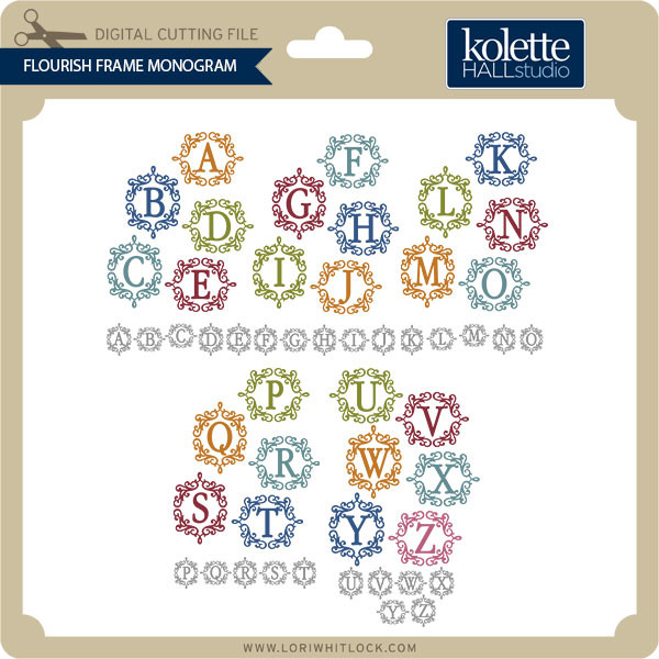 2 Split Flourish Monograms - Lori Whitlock's SVG Shop