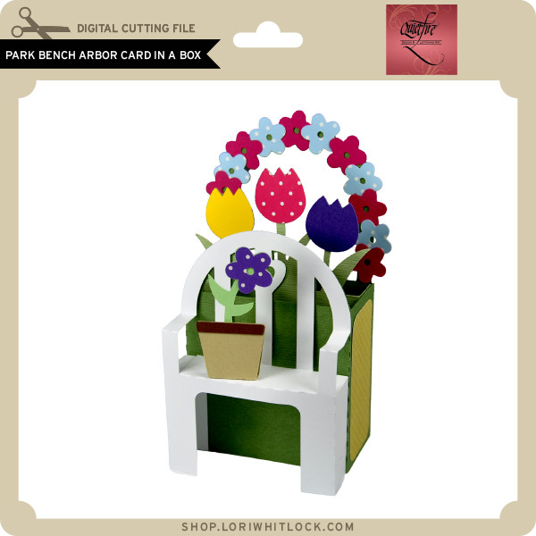Park Bench Butterflies Card in a Box - Lori Whitlock's SVG Shop
