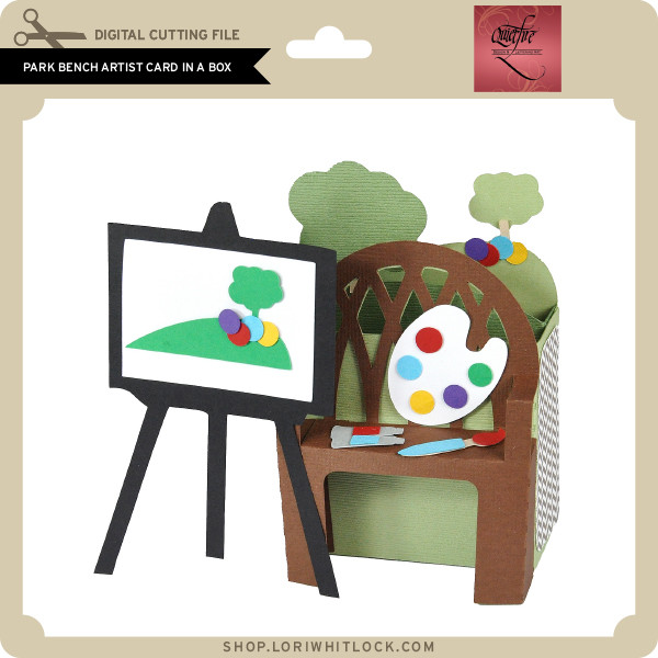 Park Bench Butterflies Card in a Box - Lori Whitlock's SVG Shop