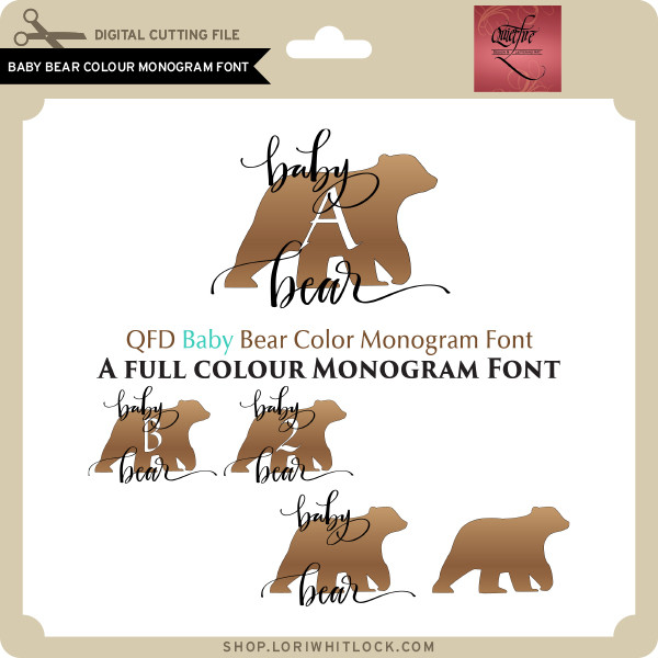 Baby Bear Colour Monogram Font - Lori Whitlock's SVG Shop