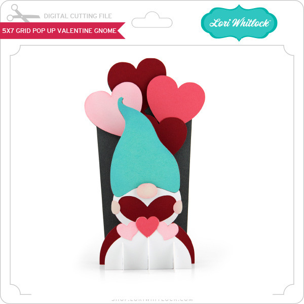 5x7 Grid Pop Up Card Valentine Peas Carrots - Lori Whitlock's SVG Shop