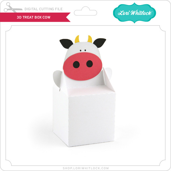 3D Treat Box Cow - Lori Whitlock's SVG Shop