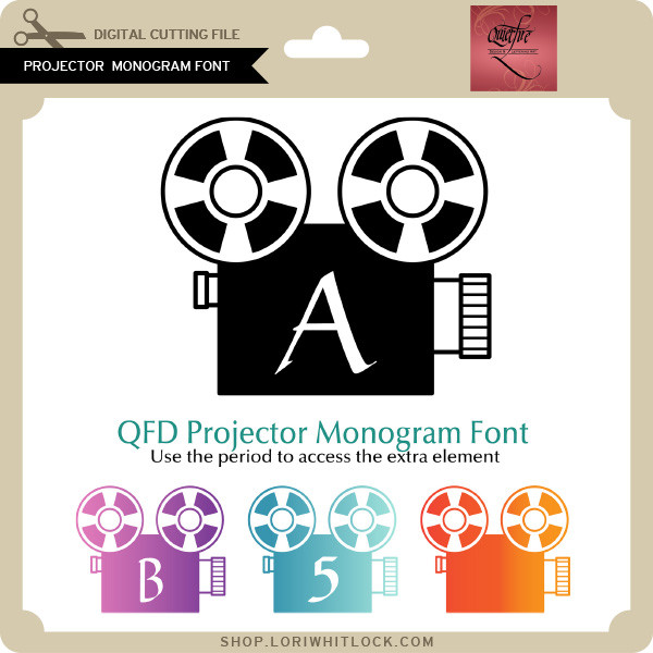 Projector Monogram - Lori Whitlock's SVG Shop