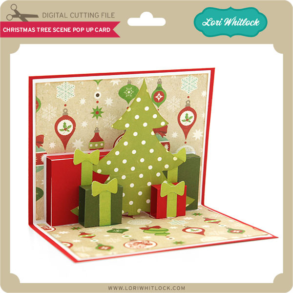 Christmas Tree Scene Pop Up Card - Lori Whitlock's SVG Shop