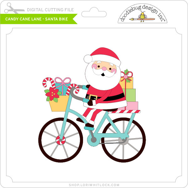 Candy Cane Lane - Santa Bike - Lori Whitlock's SVG Shop