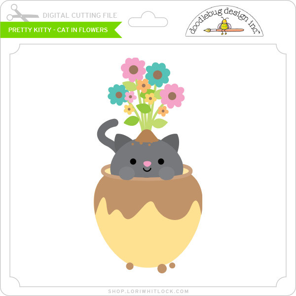 Pretty Kitty - Cat In Flowers - Lori Whitlock's SVG Shop