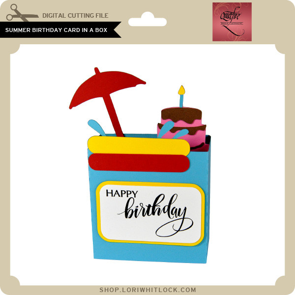 Box Card Birthday - Lori Whitlock's SVG Shop
