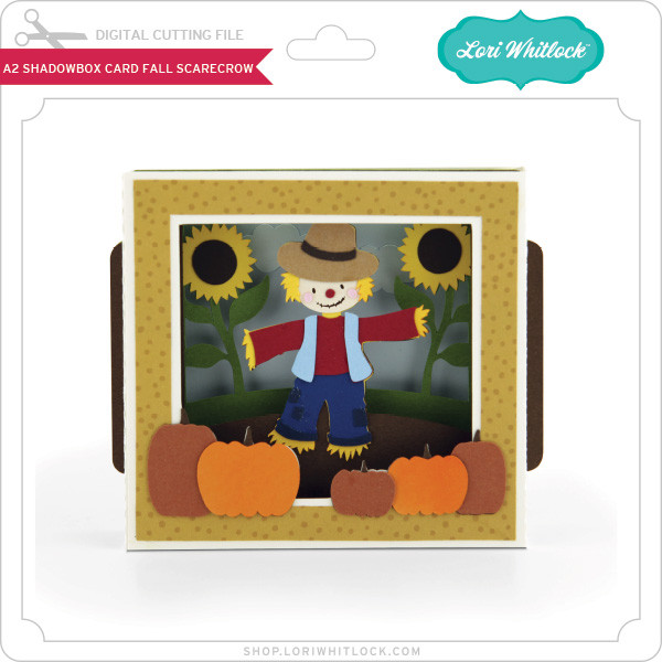 A2 Shadow Box Card Fall Scarecrow - Lori Whitlock's SVG Shop