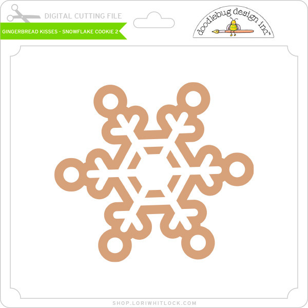 Gingerbread Kisses - Snowflake Cookie 2 - Lori Whitlock's SVG Shop