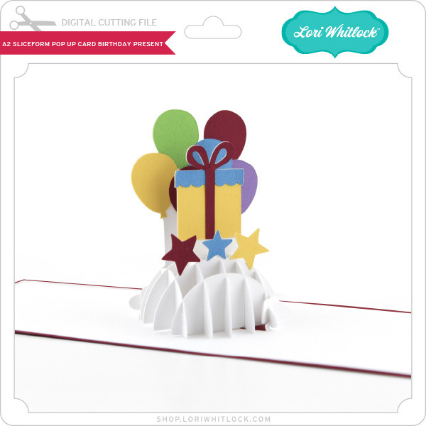 Pop Up Card Birthday Present Hat - Lori Whitlock's SVG Shop
