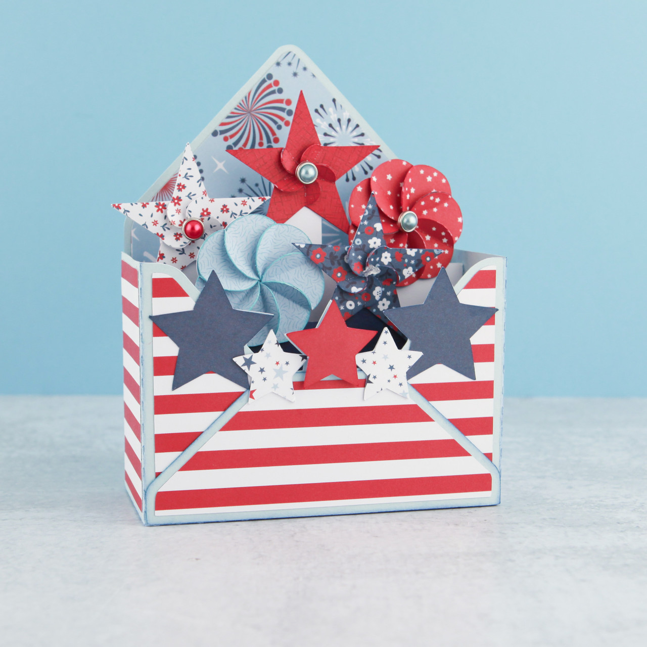 3D Envelope Box Patriotic - Lori Whitlock's SVG Shop