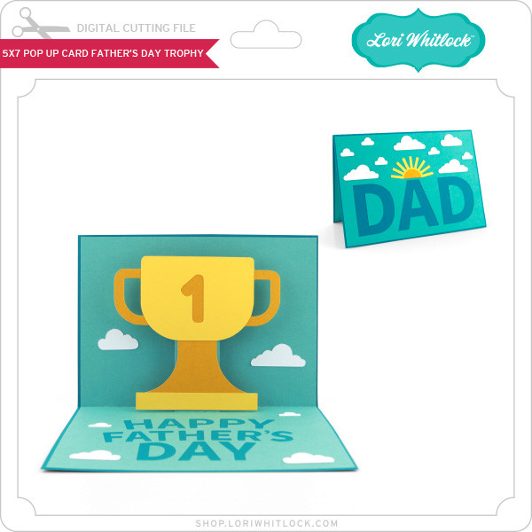 5x7 Pop Up Card Father's Day Trophy - Lori Whitlock's SVG Shop