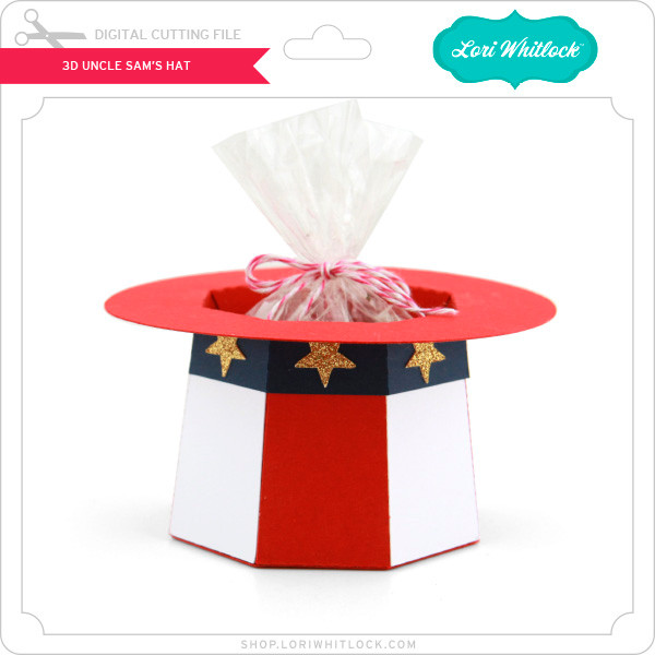 Grid Box Card Uncle Sam Hat - Lori Whitlock's SVG Shop