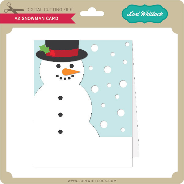 A2 Snowman Pop Dot Card - Lori Whitlock's SVG Shop