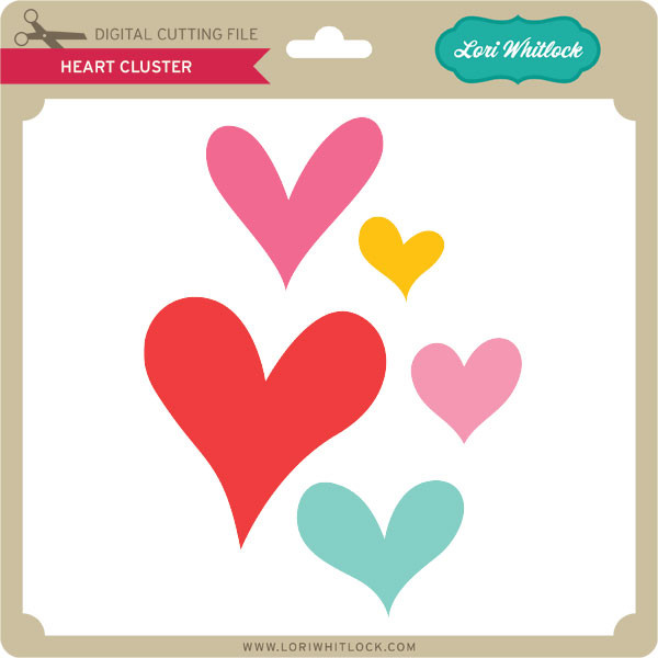 Heart Cluster - Lori Whitlock's SVG Shop