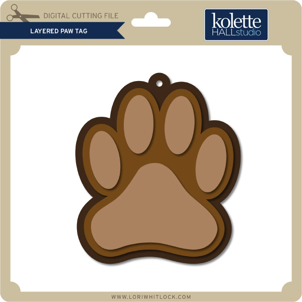 Layered Paw Tag - Lori Whitlock's SVG Shop