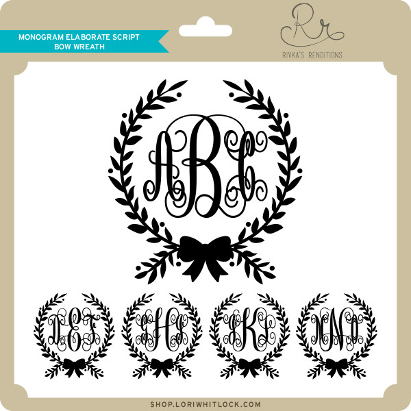 Monogram Elaborate Script Berry Vines - Lori Whitlock's SVG Shop