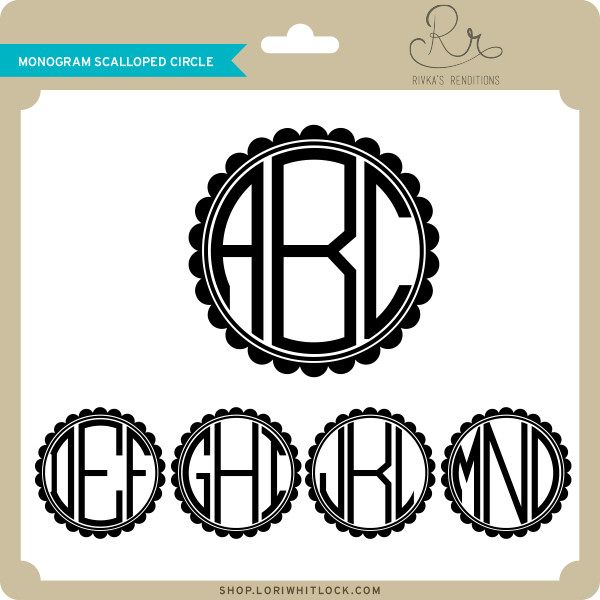 Monogram Scalloped Circle Font - Lori Whitlock's SVG Shop