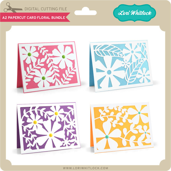 A2 Papercut Card Floral Bundle - Lori Whitlock's SVG Shop