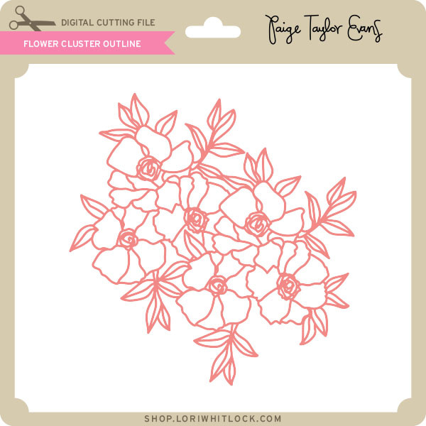Flower Cluster Outline - Lori Whitlock's SVG Shop