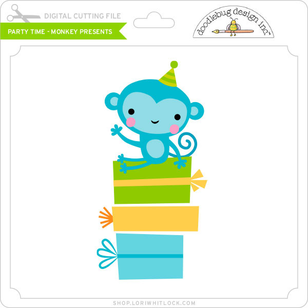 Party Time - Monkey Presents - Lori Whitlock's SVG Shop