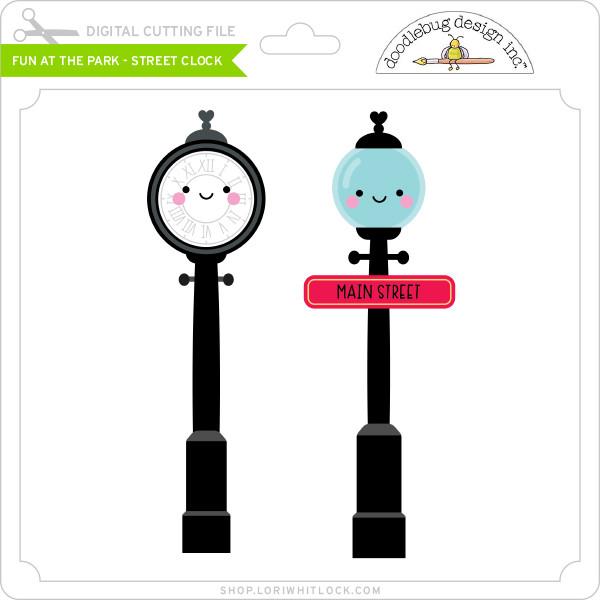 Fun at the Park - Street Clock - Lori Whitlock's SVG Shop