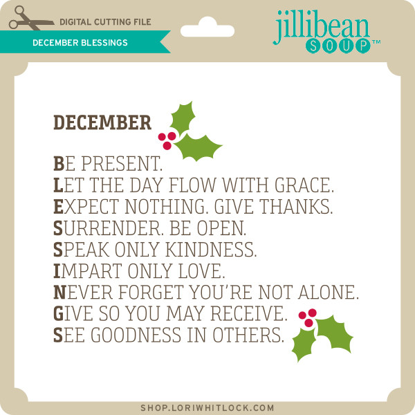 December Blessings - Lori Whitlock's SVG Shop