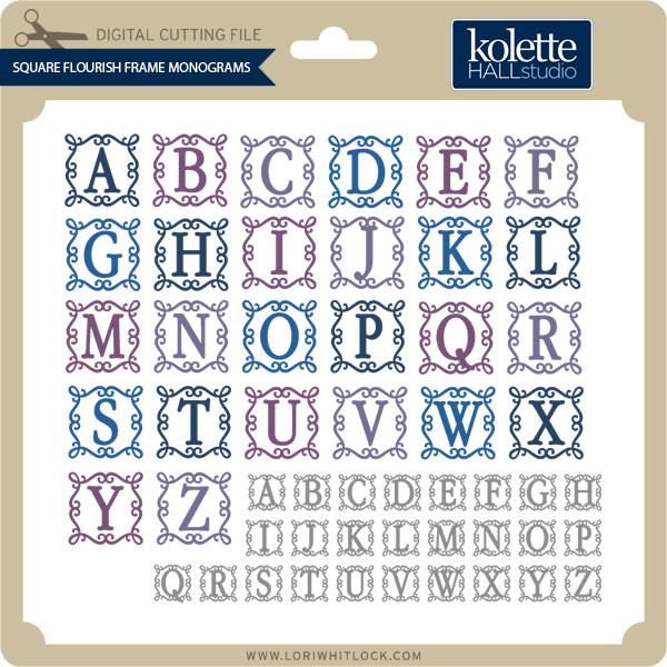 Square Flourish Frame Monograms - Lori Whitlock's SVG Shop