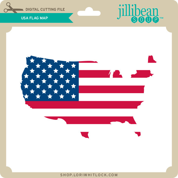 USA Flag Map - Lori Whitlock's SVG Shop