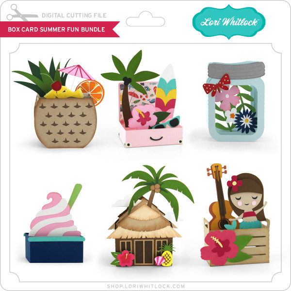 Box Card Summer Fun Bundle - Lori Whitlock's SVG Shop