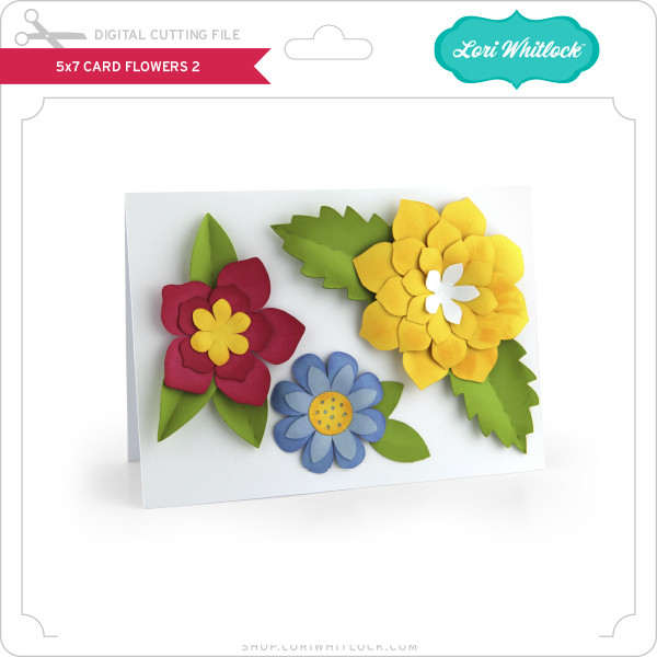 5x7 Card Flowers 2 - Lori Whitlock's SVG Shop